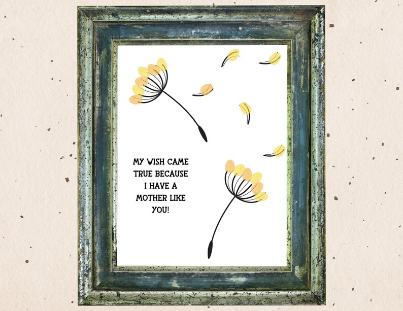 Mother's Day Fingerprint Craft Dandelion Wall Art Fingerprint Art DIY ...