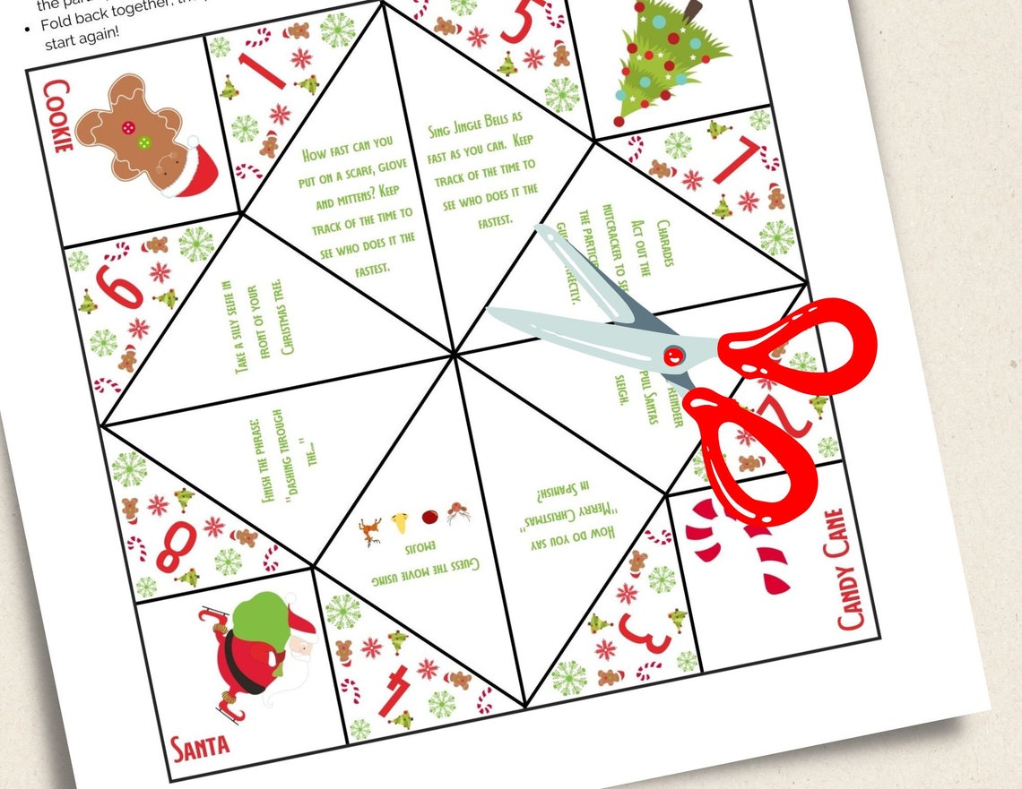 Christmas Cootie Catcher Game - Christmas Fortune Teller - Printable ...
