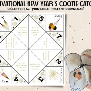 New Year's Motivational Cootie Catcher New Years Eve Games Printable ...