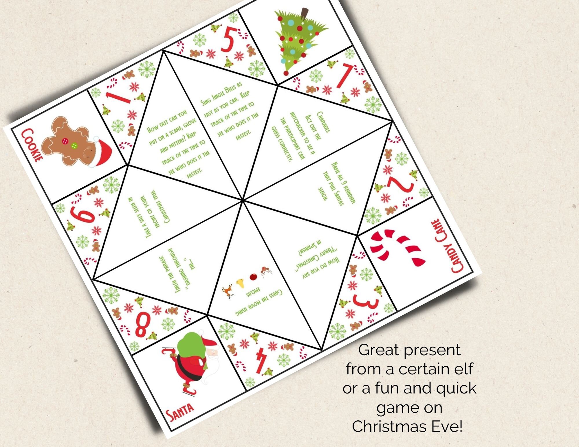 Christmas Cootie Catcher Game - Christmas Fortune Teller - Printable ...