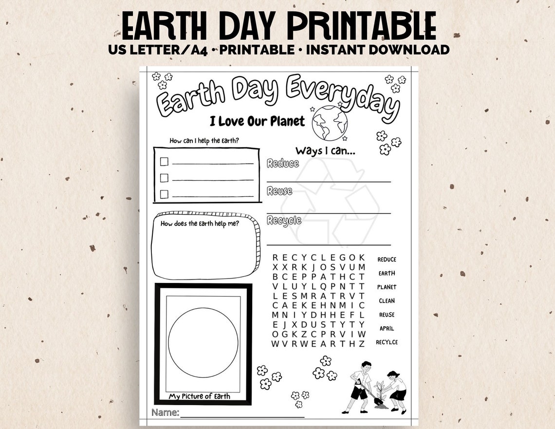 Earth Day Printable Activity Sheet - Earth Day Activities - Earth Day ...