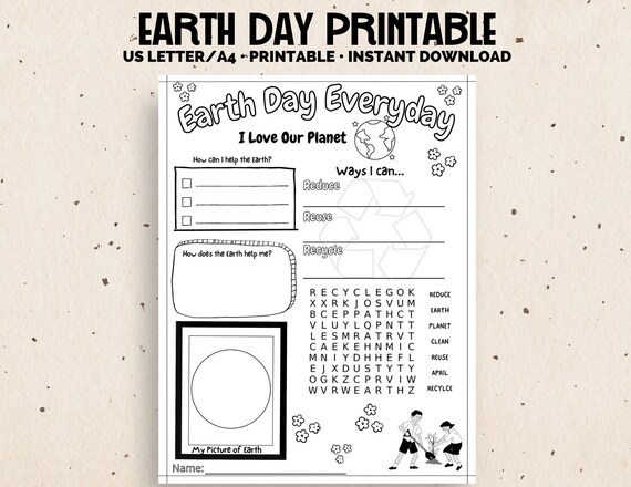 Earth Day Worksheets For Elementary Free Printable Earth Day Coloring