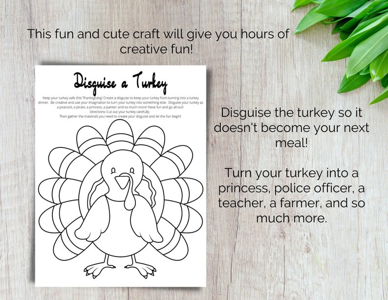 Disguise a Turkey Thanksgiving Disguise a Turkey Craft - Etsy