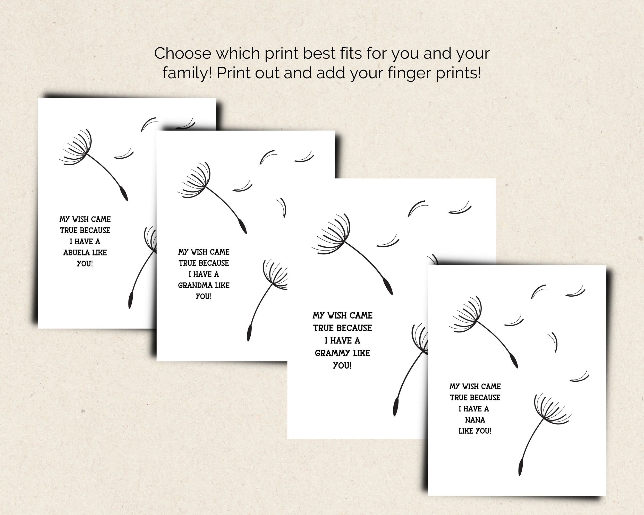 Grandparent's Day Printable Fingerprint Craft - Grandpa and Grandma ...