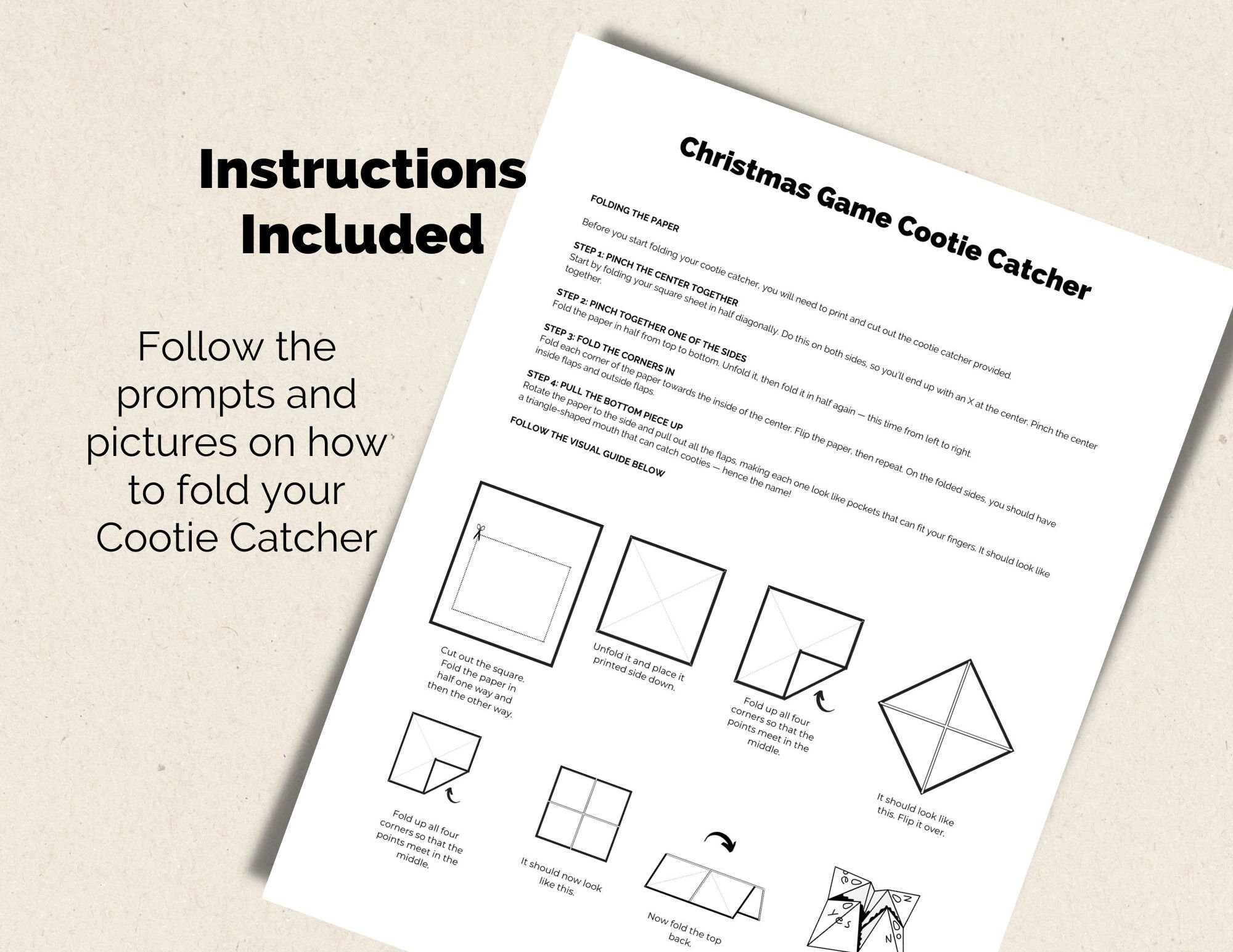 Christmas Cootie Catcher Game - Christmas Fortune Teller - Printable ...