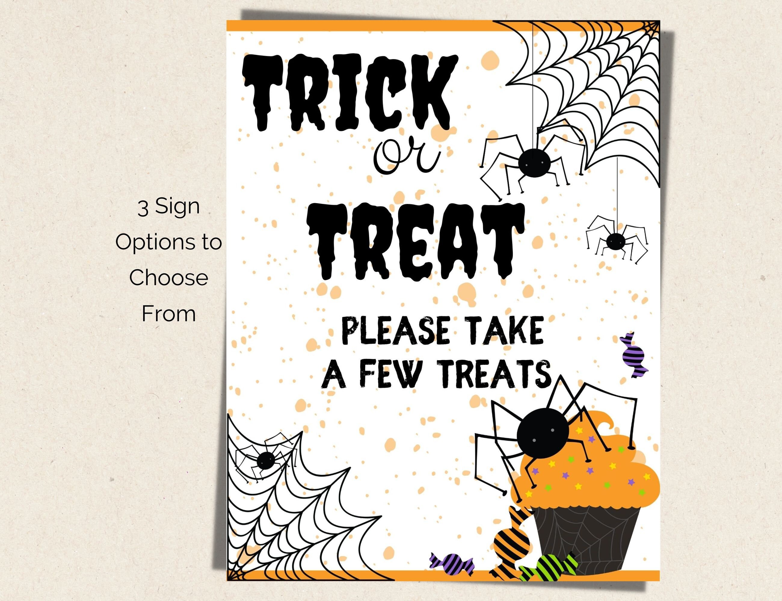Halloween Candy Bowl Sign, Printable Trick or Treat Sign, Please Take a ...