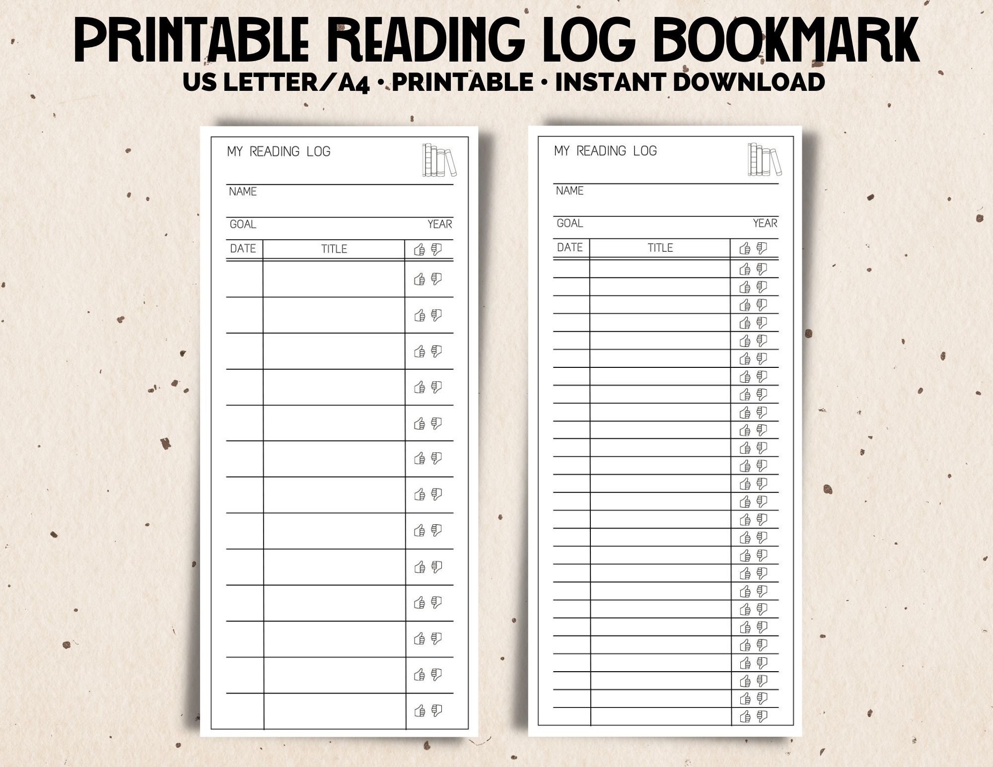 Printable Bookmark Log - Reading Log - Summer Reading Log Printable ...