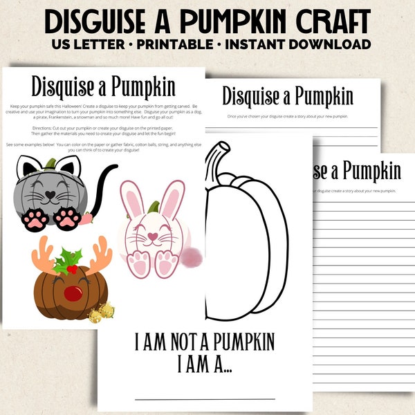 Pumpkin Disguise Printable - Etsy