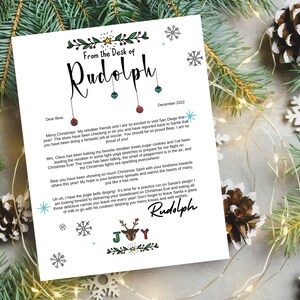 Letter From Rudolph - From the Desk of - Editable DIY Letter From ...
