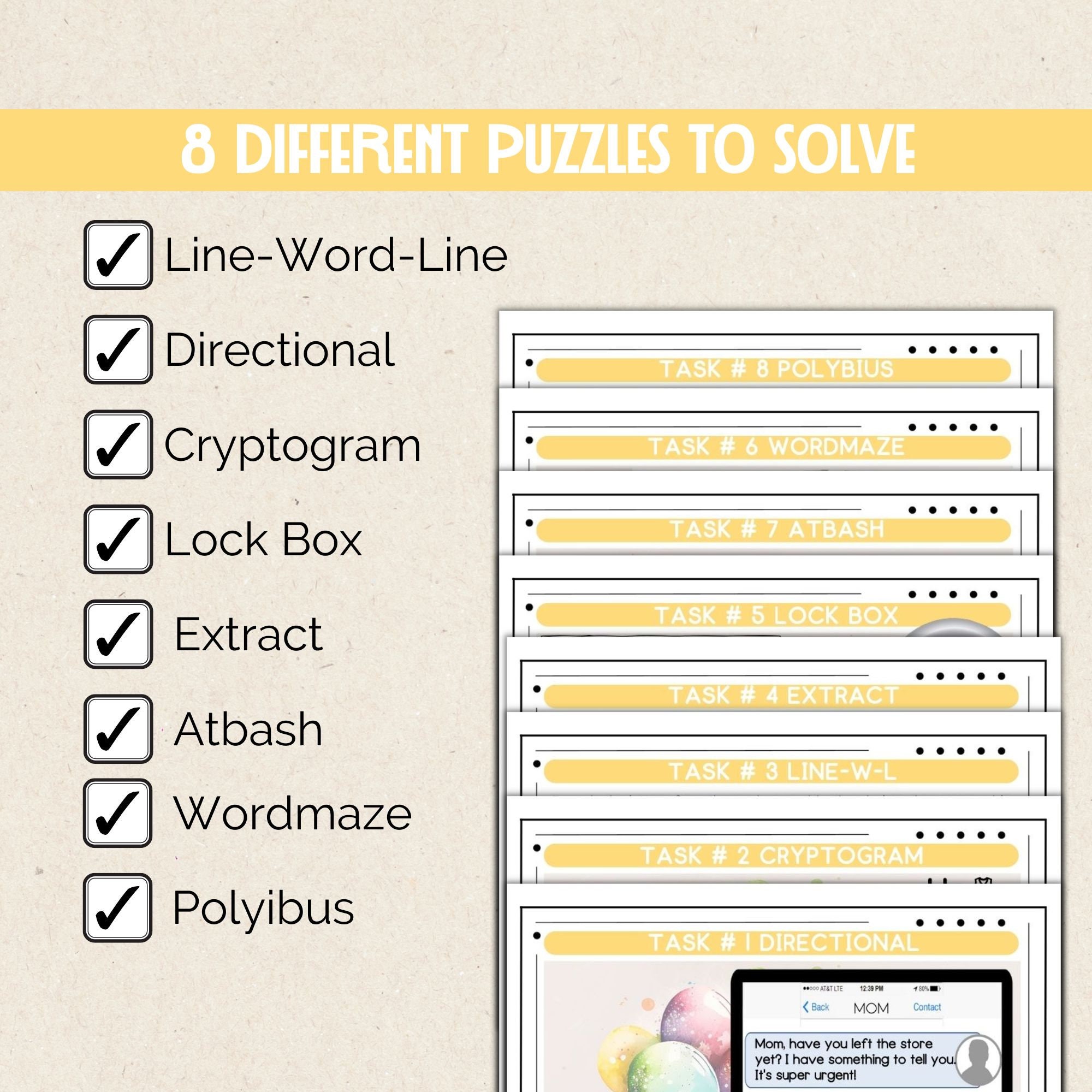 Birthday Quest Escape Room Code Kit, Printable Party Game, Puzzle Box ...