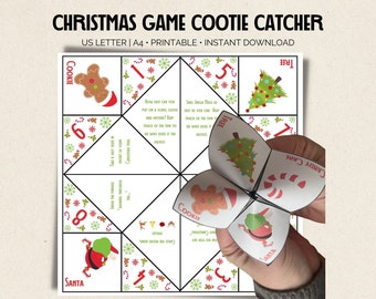 Christmas Joke Teller, Printable Xmas Cootie Catcher, Fortune Teller ...