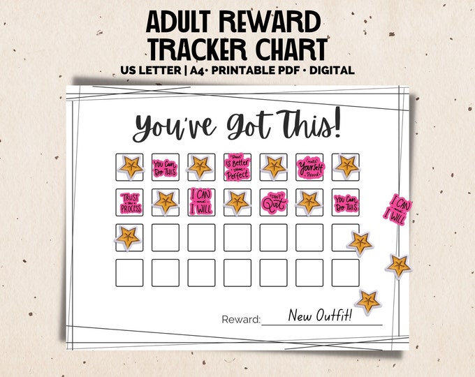 PRINTABLE, Challenge Tracker for Kids, Goal Tracker, Sticker Chart ...