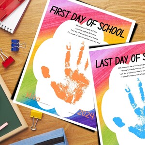 First Day of School Handprint Craft Activity - Last Day of School ...