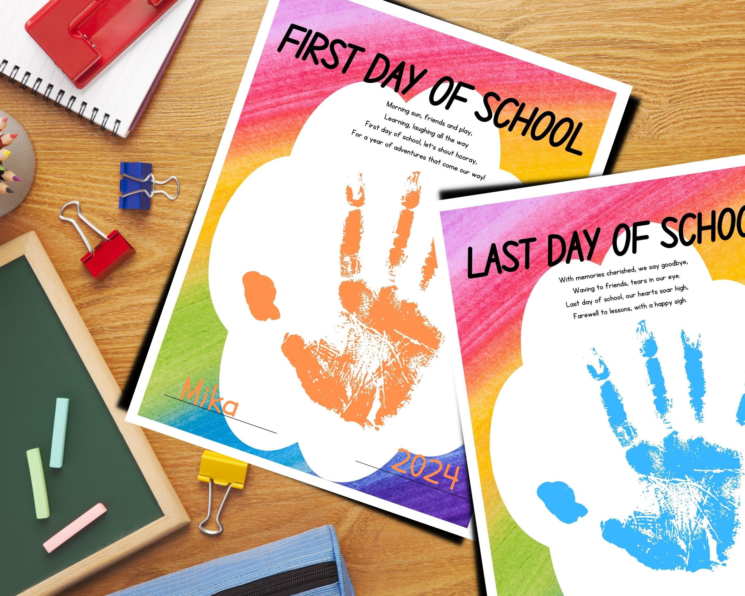 First Day of School Handprint Craft Activity - Last Day of School ...