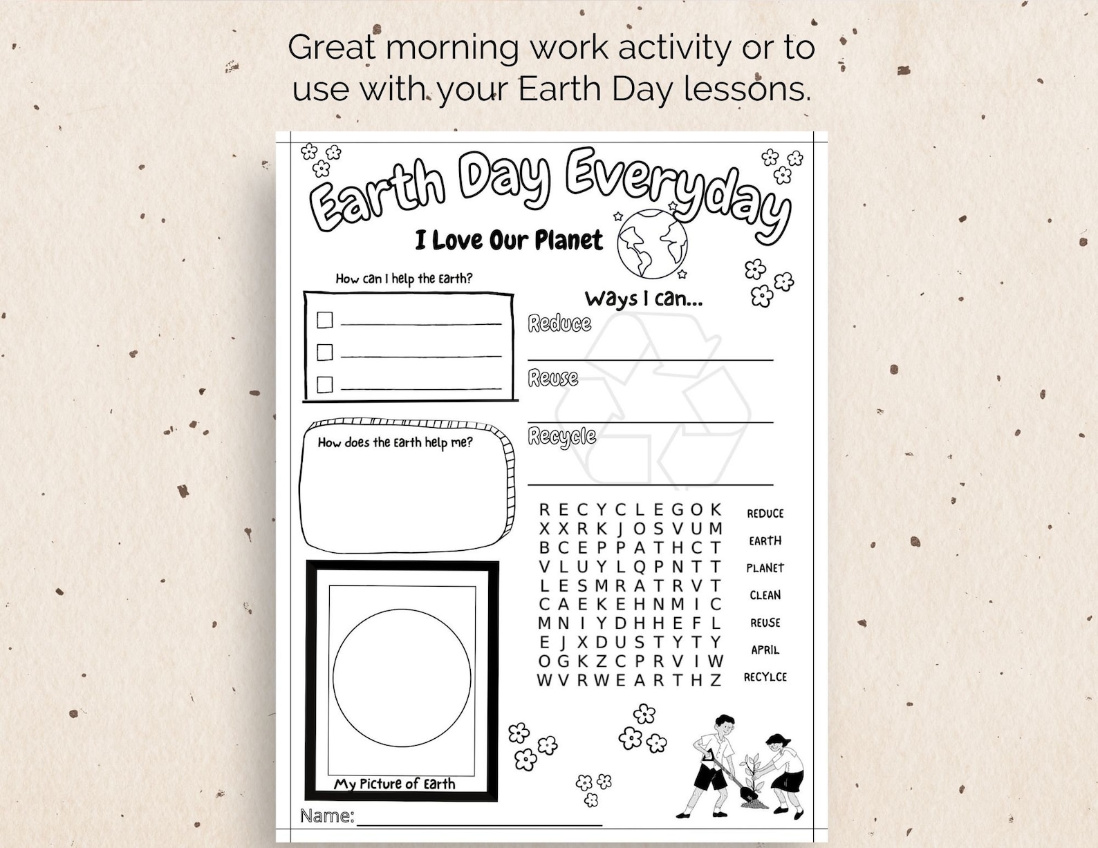 Earth Day Printable Activity Sheet - Earth Day Activities - Earth Day ...