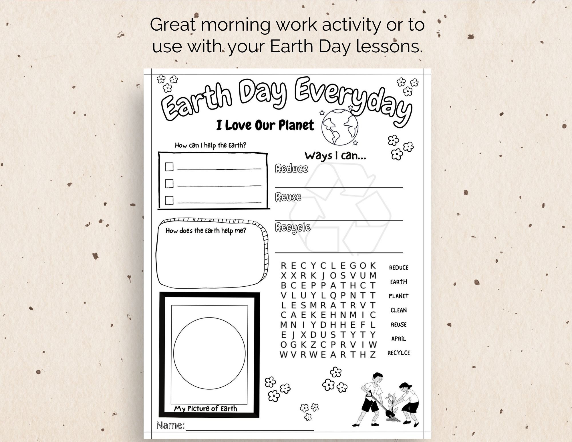Earth Day Printable Activity Sheet - Earth Day Activities - Earth Day ...
