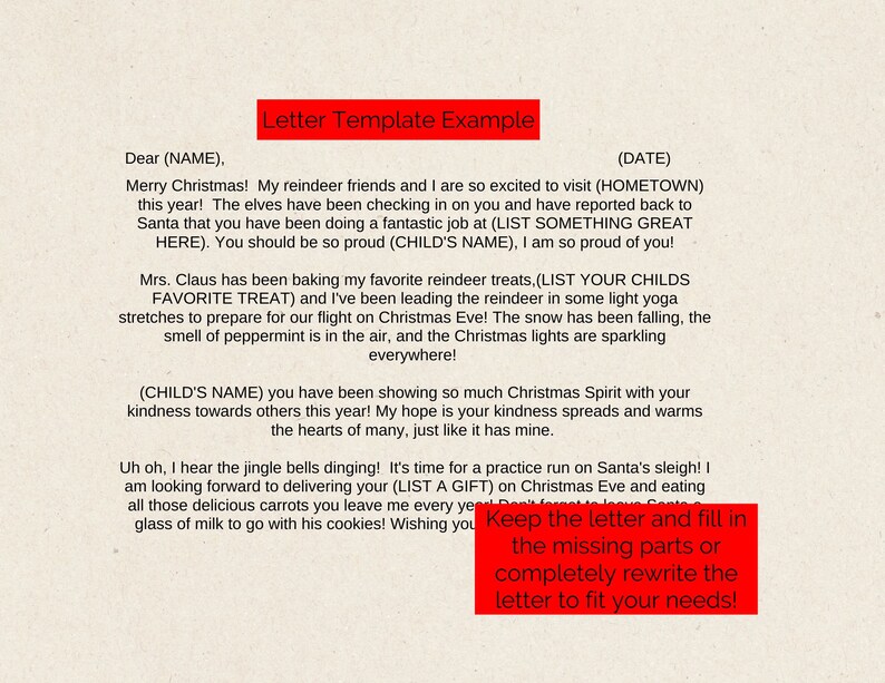 Editable Letter From Rudolph: Printable Christmas Keepsake (PDF) - Etsy