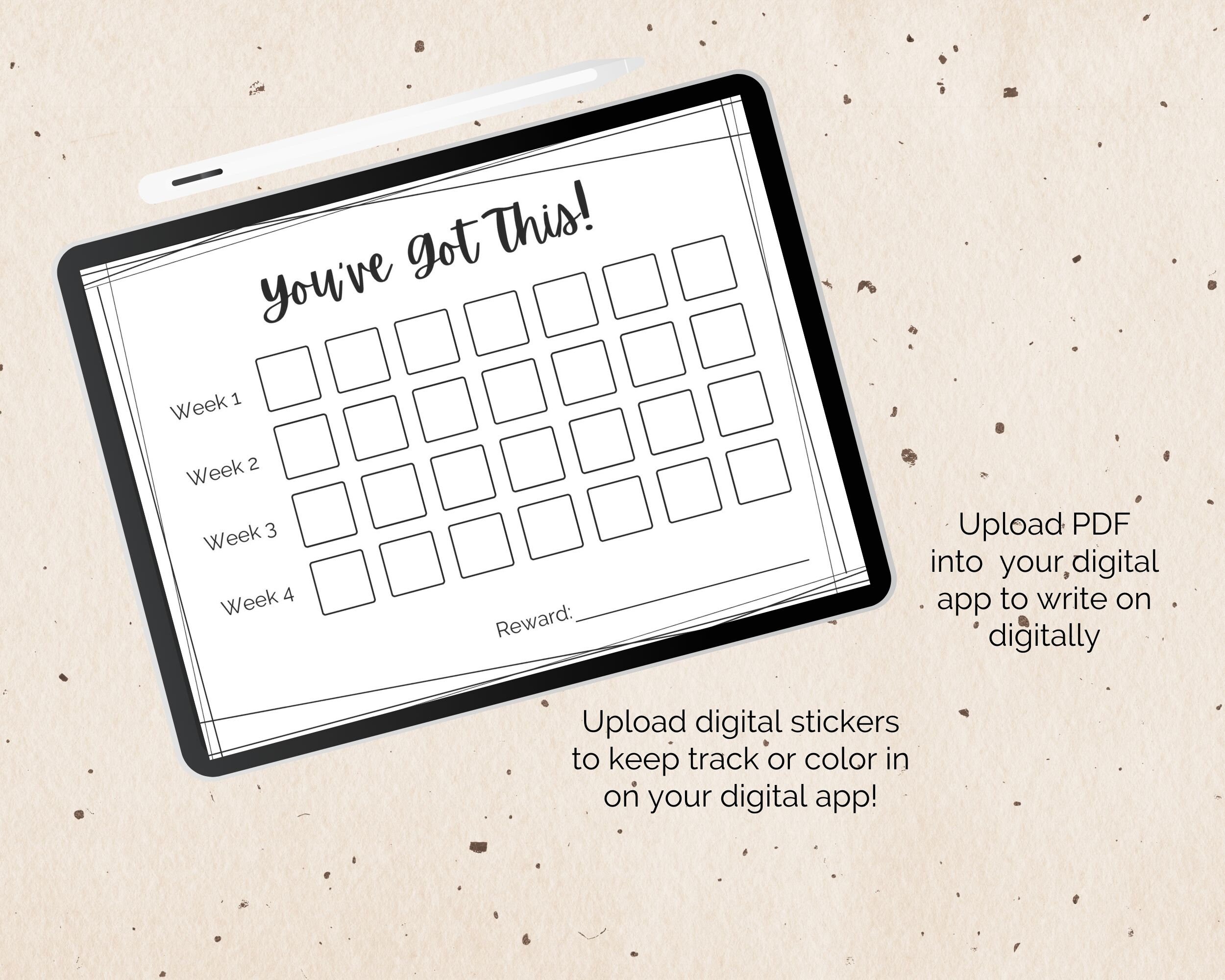 Adult Reward Chart: 4-week Habit Tracker (digital PDF) - Etsy