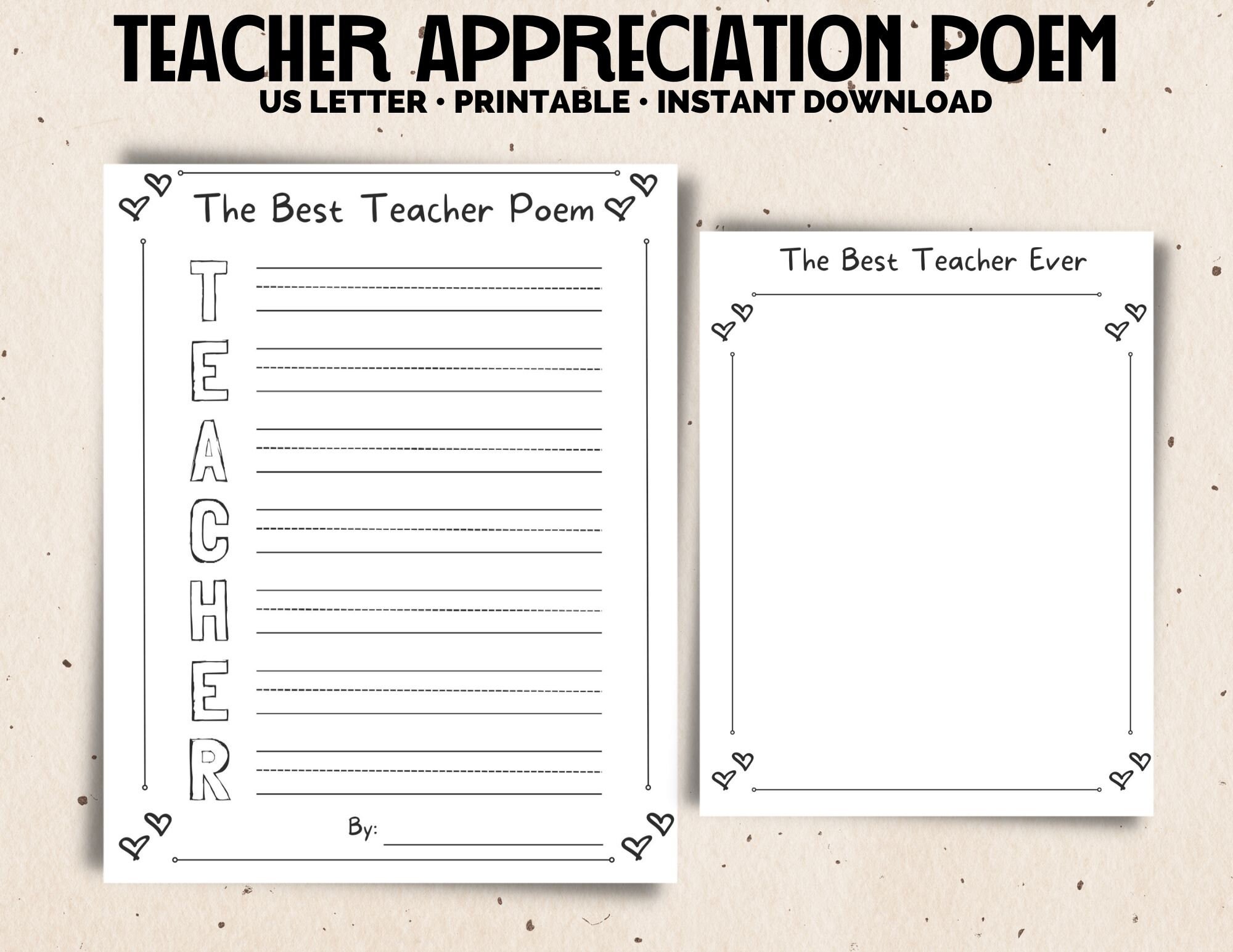 Teacher Appreciation Poem Printable - End of Year Teacher Appreciation ...