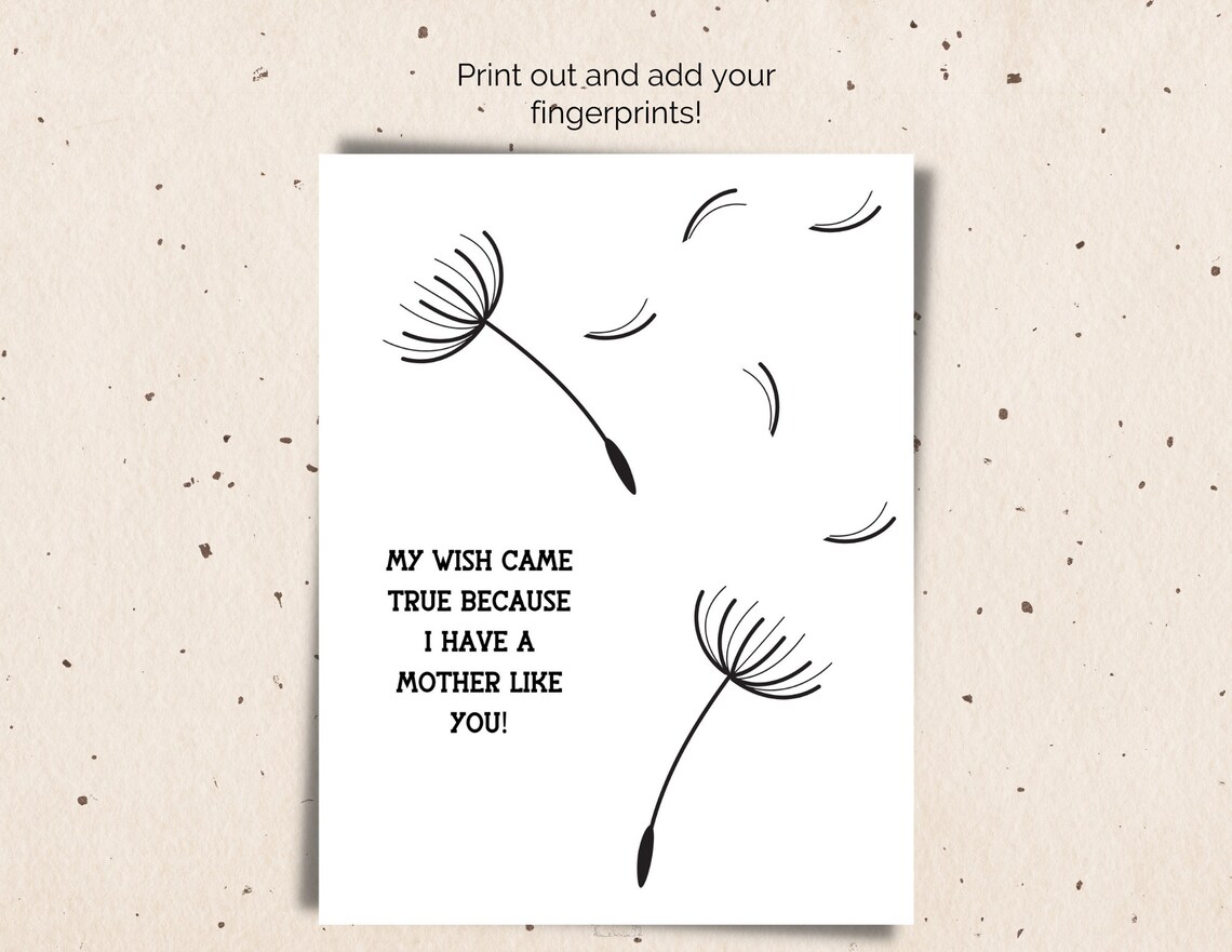 Mother's Day Fingerprint Craft Dandelion Wall Art Fingerprint Art DIY ...