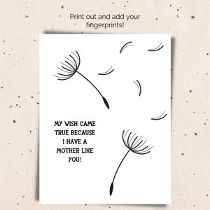 Mother's Day Fingerprint Craft - Dandelion Wall Art - Fingerprint Art ...