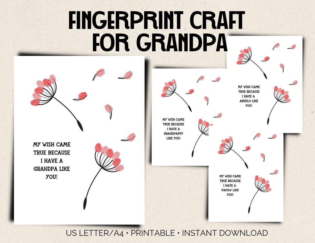 Grandparent's Day Printable Fingerprint Craft - Grandpa Fingerprint ...