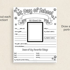 First and Last Day of School Printable - All About Me Printable - Get ...