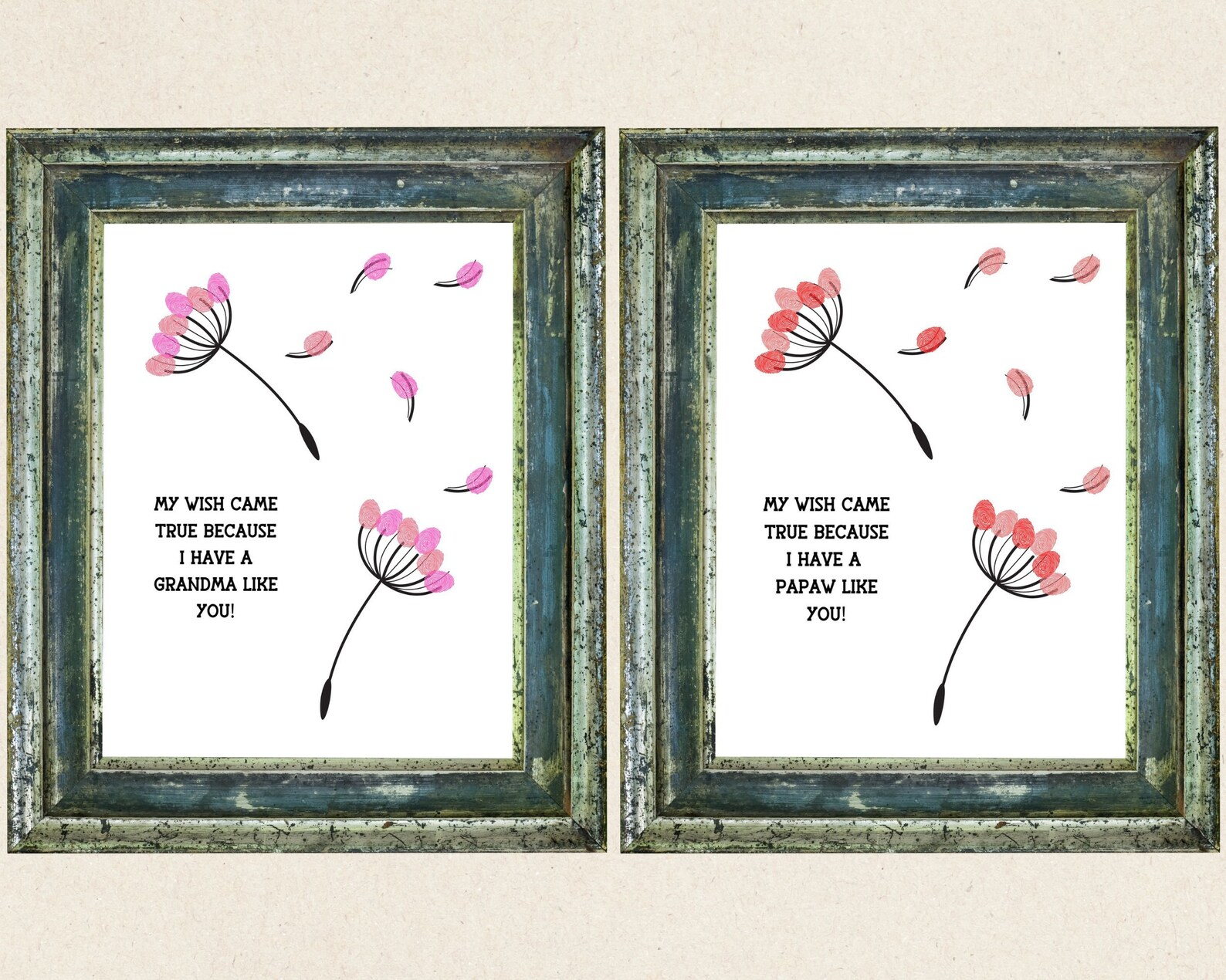 Grandparent's Day Printable Fingerprint Craft - Grandpa and Grandma ...