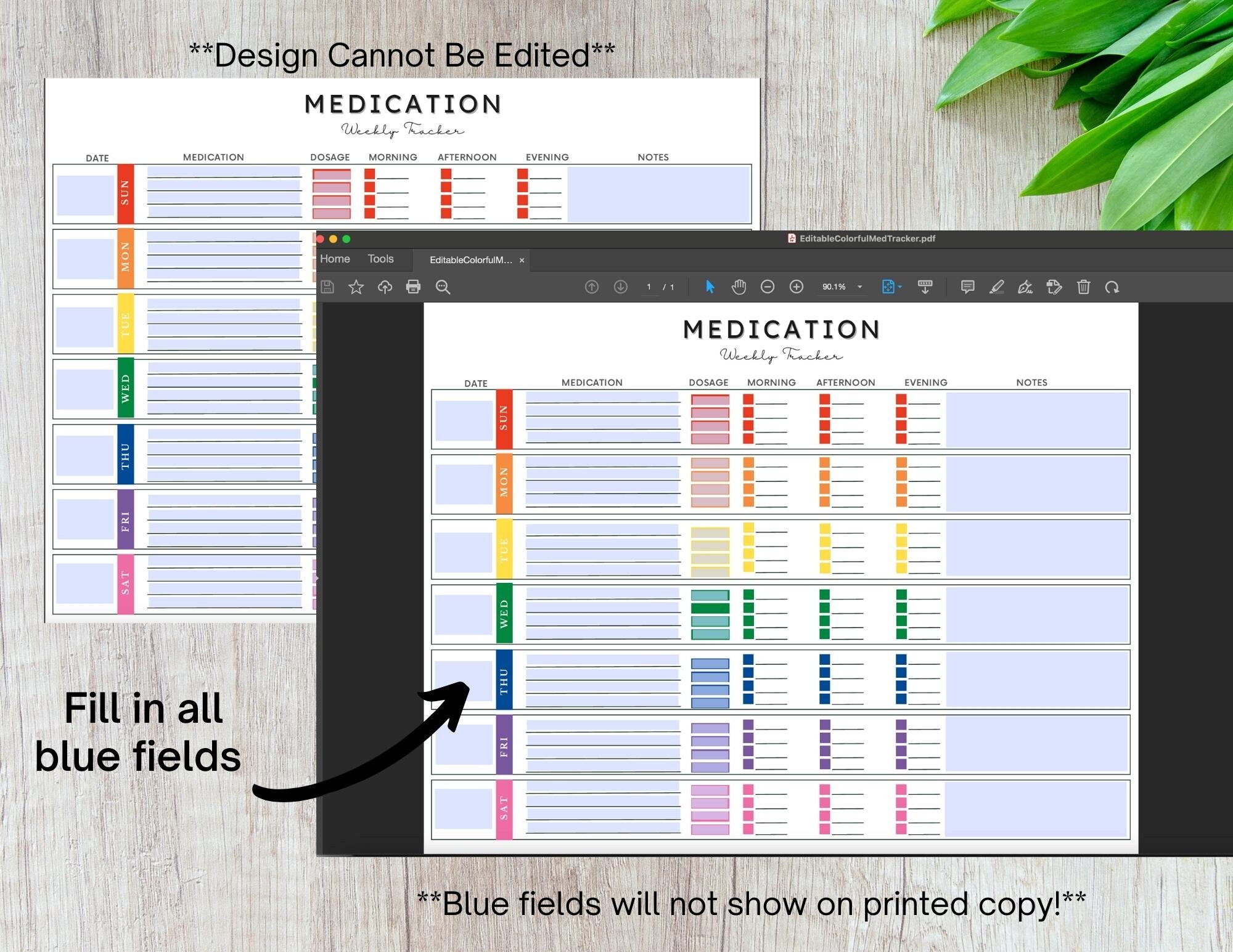 Medication Fillable Printable & Digital Tracker Chart Pages - Etsy UK