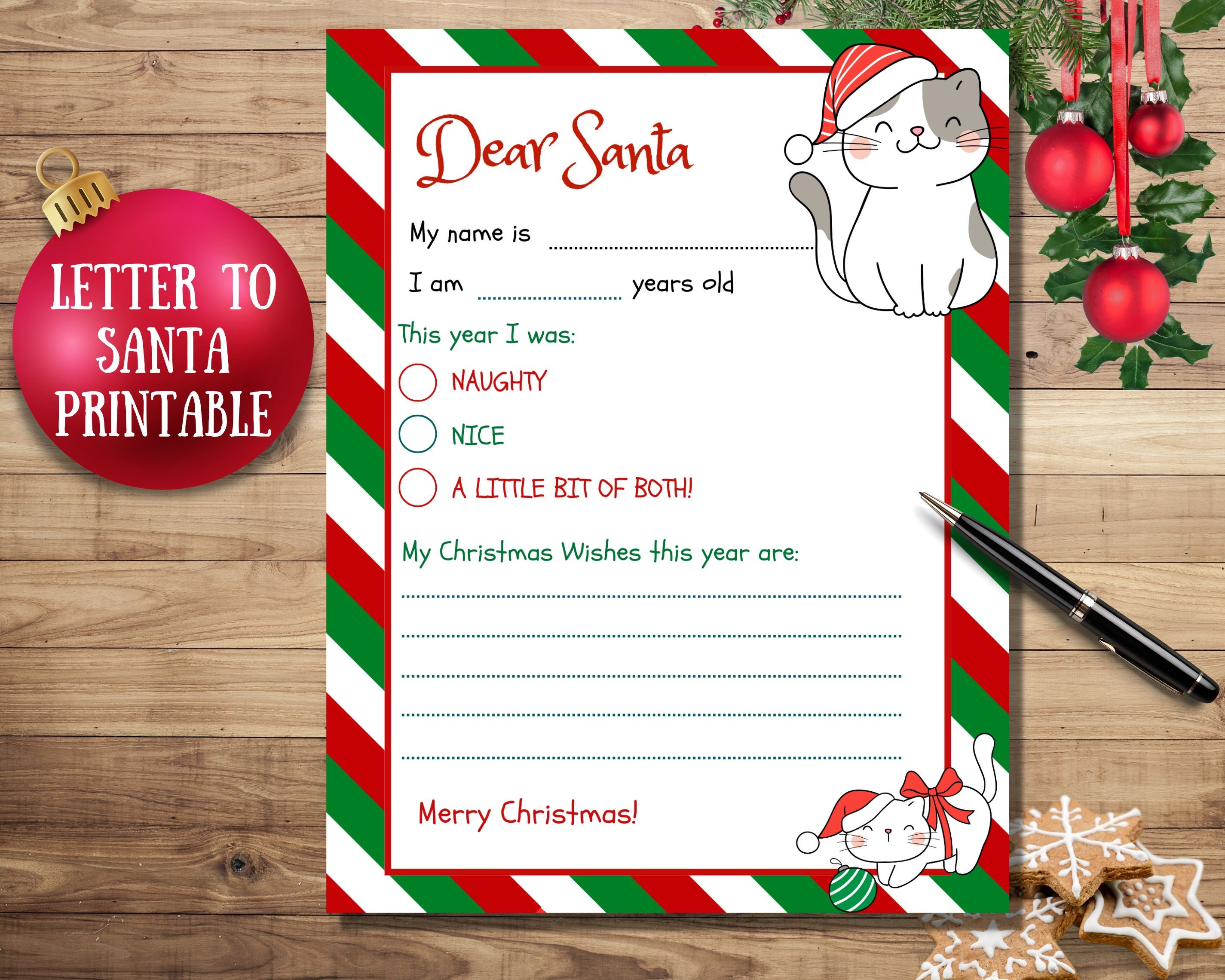 Letter to Santa PRINTABLE / Kids Letter to Santa / Santa - Etsy