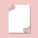 Pink Roses Printable Stationery 8.5x11 Digital Printable Paper, Instant ...