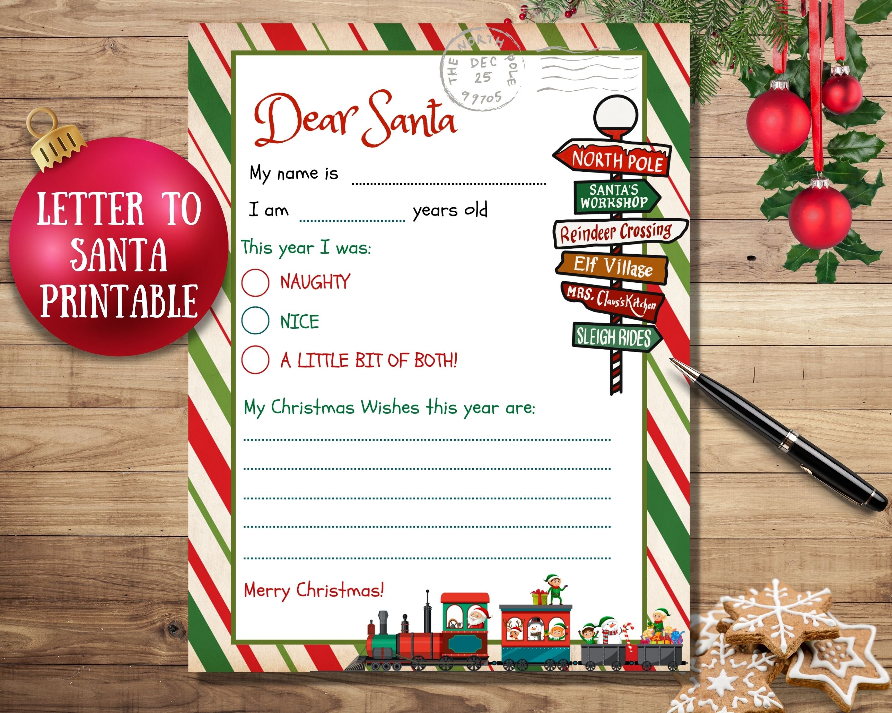 Letter to Santa PRINTABLE / Kids Letter to Santa / Santa - Etsy