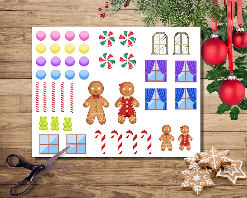 Gingerbread House Decorating Kit, Printable Gingerbread, Christmas ...
