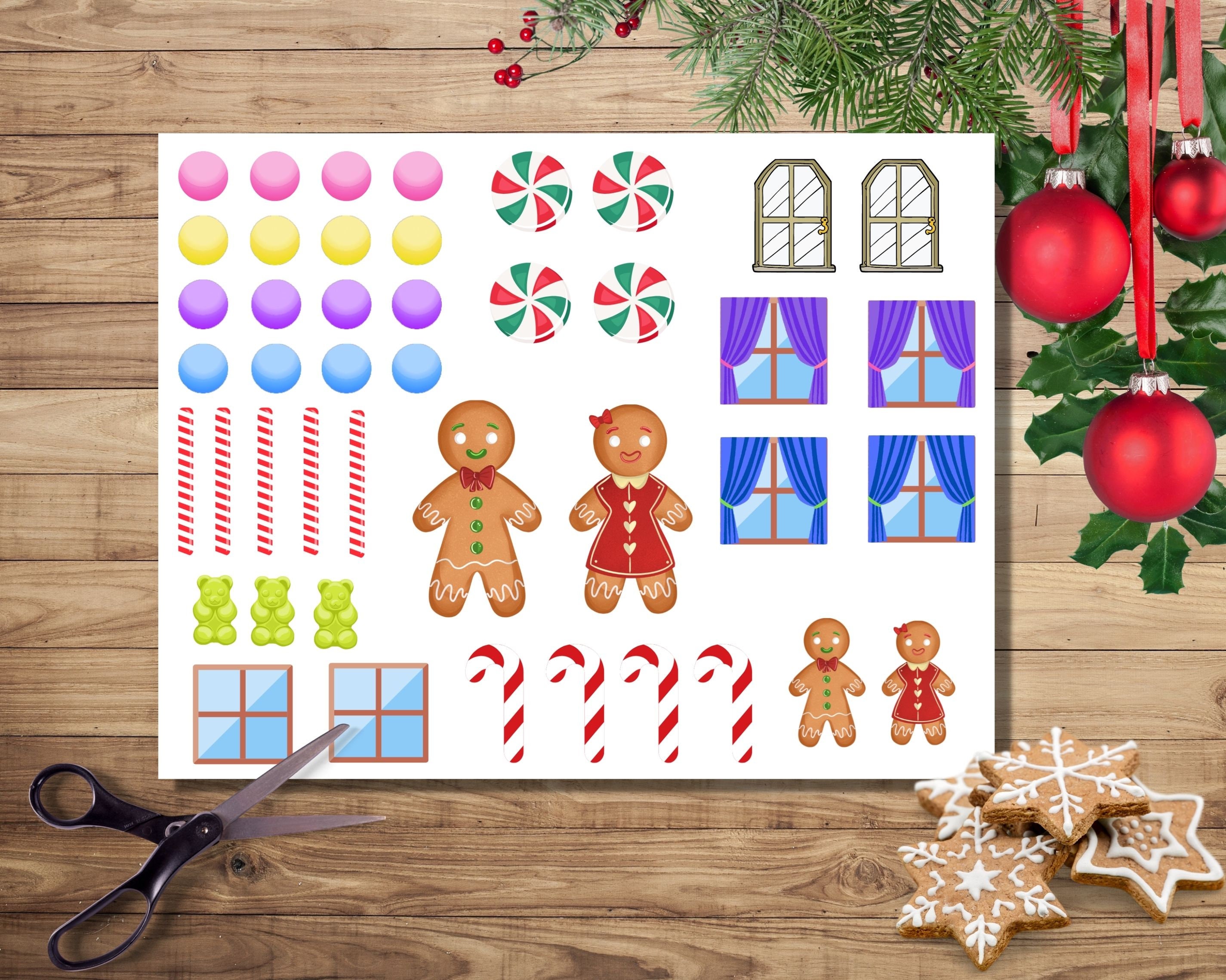 Gingerbread House Decorating Kit, Printable Gingerbread, Christmas ...