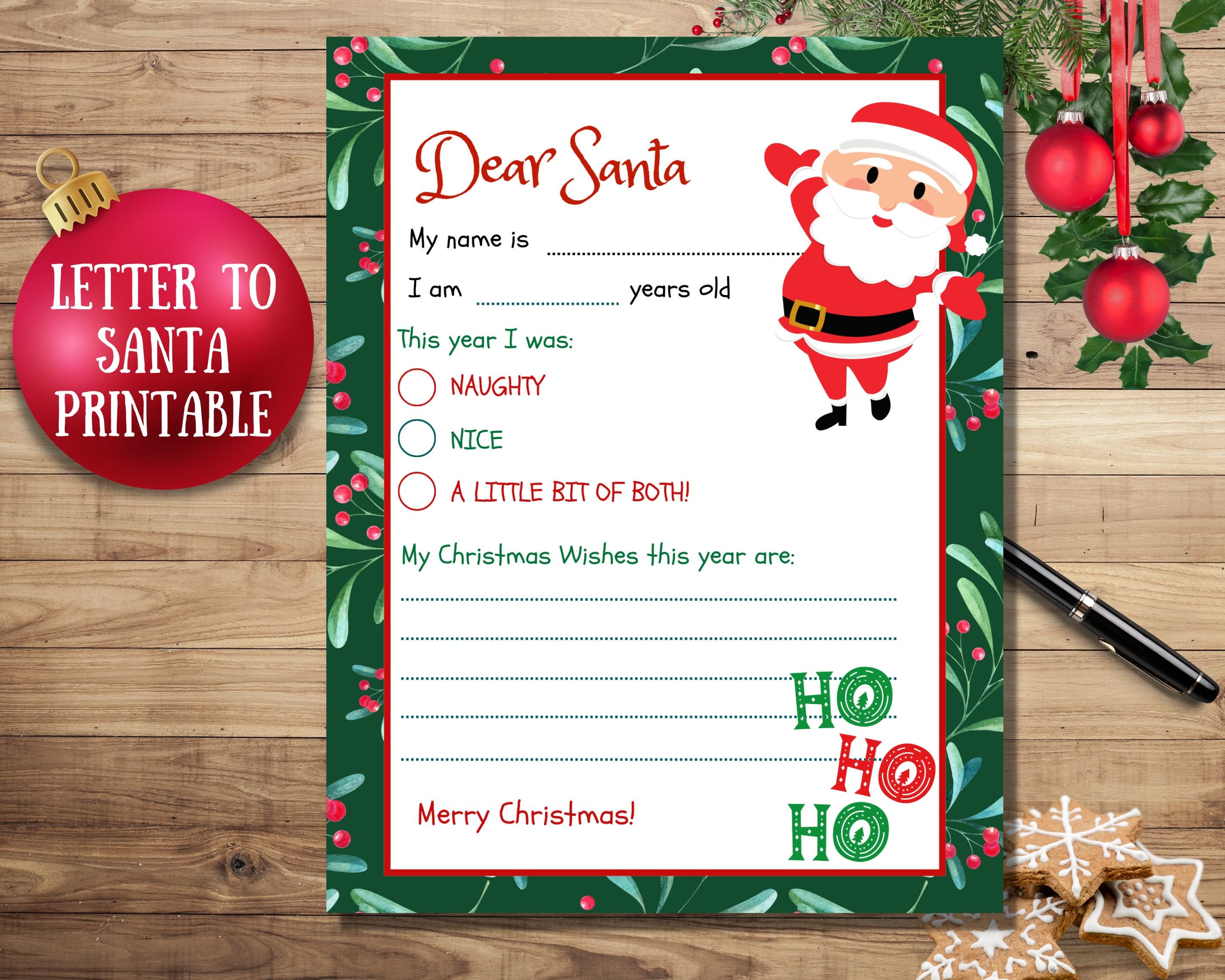 Letter to Santa PRINTABLE / Kids Letter to Santa / Santa - Etsy