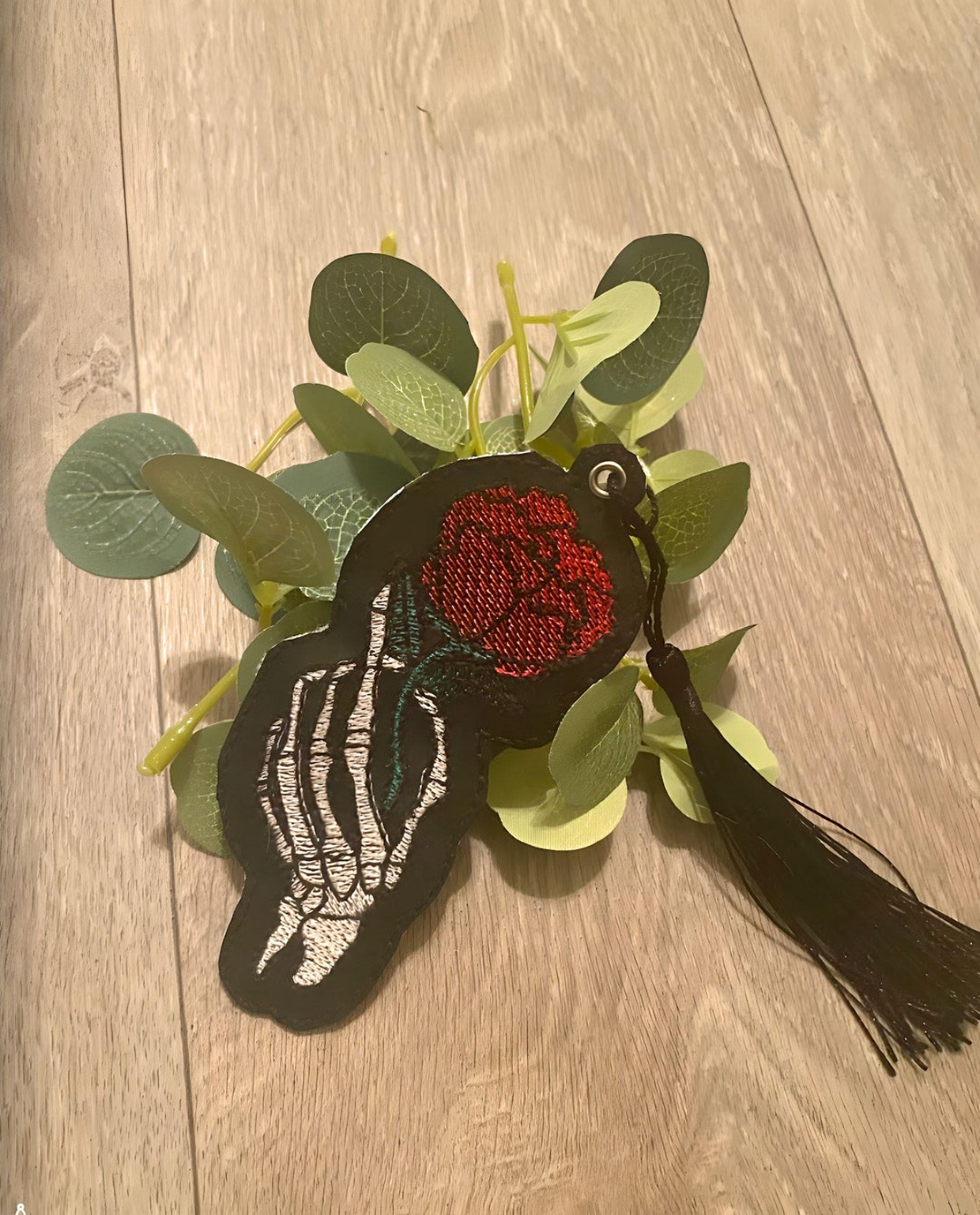 Skeleton Rose Bookmark | Rose | Embroidery Bookmark | Skeleton Hand ...