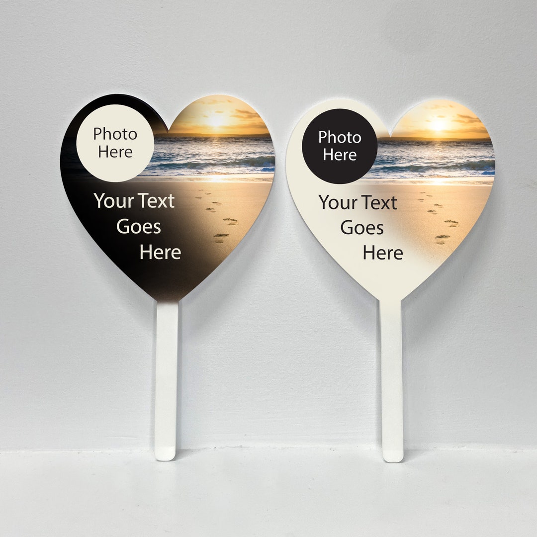 Custom Footprints in the Sand Personalized Cemetery Memorial Heart ...