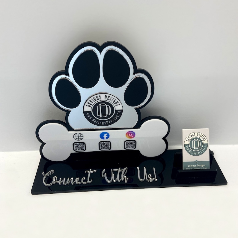 Paw Print Connect With Us QR Code Sign / Business Social - Etsy
