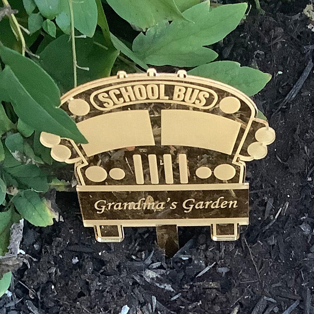 Personalized and Custom Name and Text Garden Stake / Bus Cemetery ...