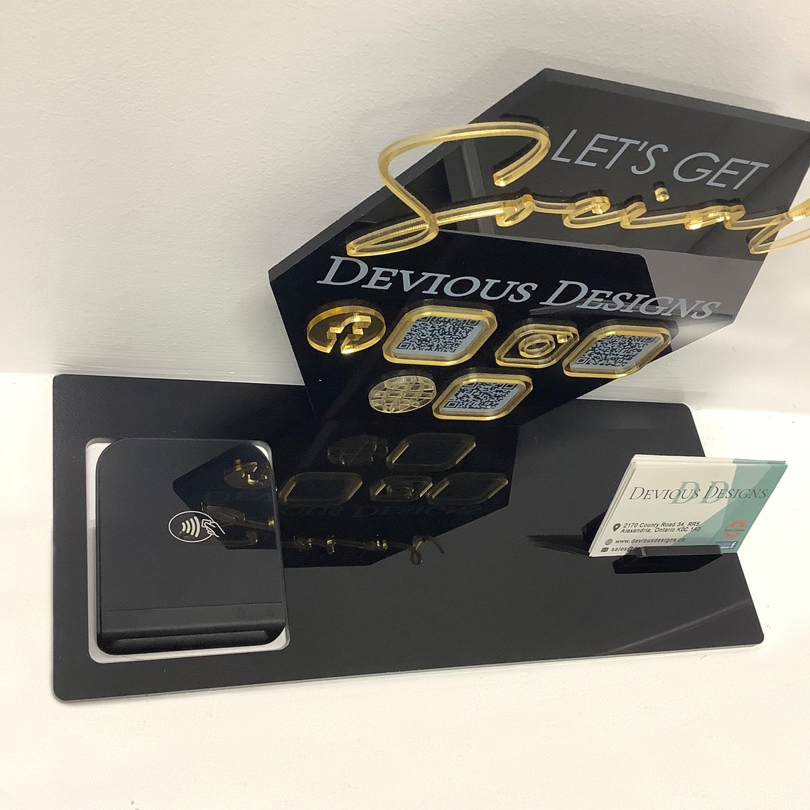 Let's Get Social Plaque / Custom Business Social Media Sign / Signage ...