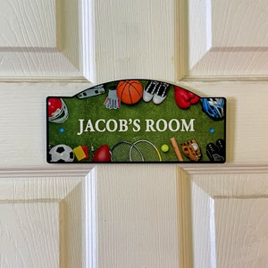 Sports Door Sign | Children Bedroom Door Sign | Personalized Name Sign ...