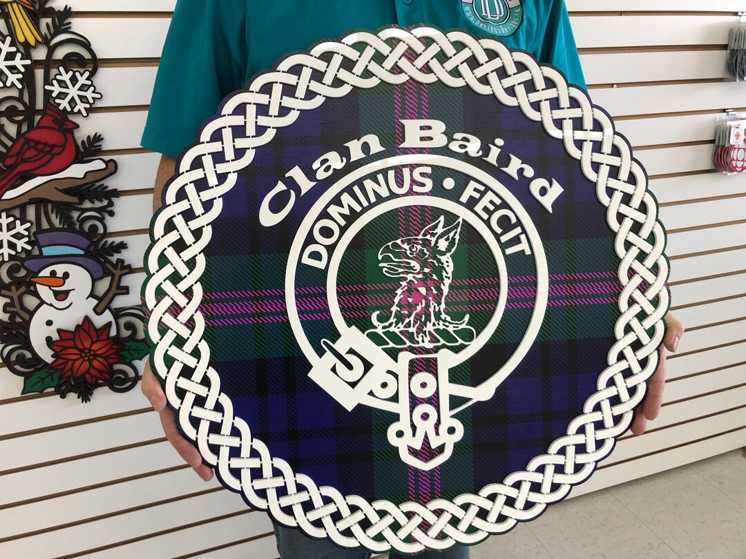 Custom Scottish 3D Celtic Clan Sign With Coat of Arms & Tartan ...