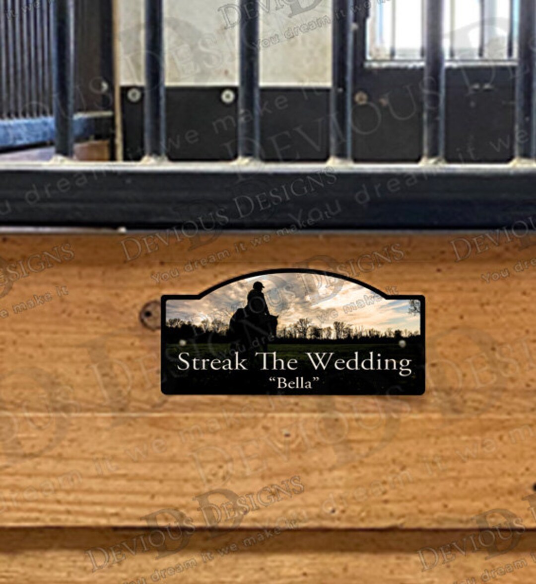 Barn Stall Sign With Full Background Picture | Horse Stall Name Plate ...