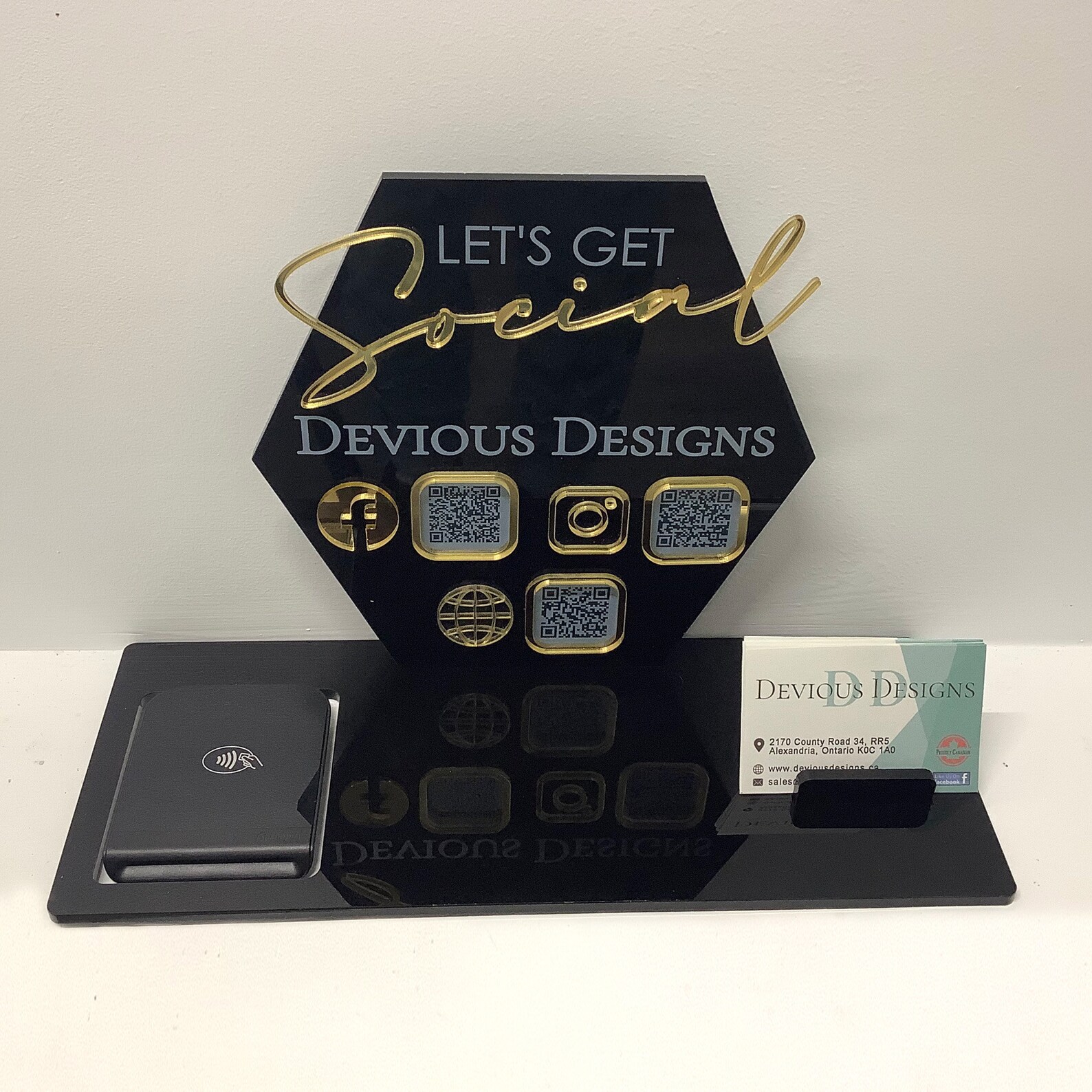 Let's Get Social Plaque / Custom Business Social Media Sign / Signage ...