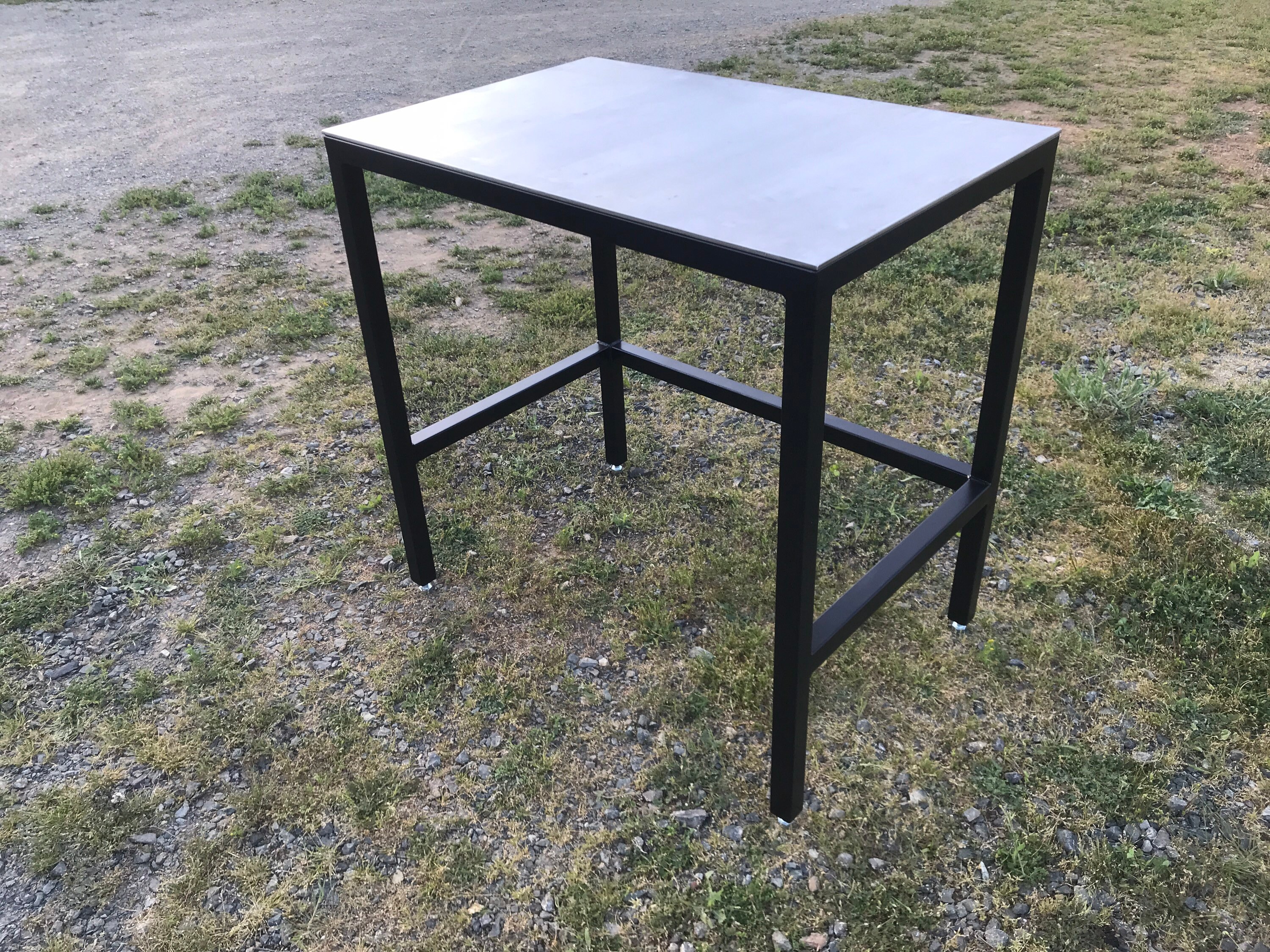 Custom Industrial Welded Steel Workbench Desk Table for Garage Shop ...