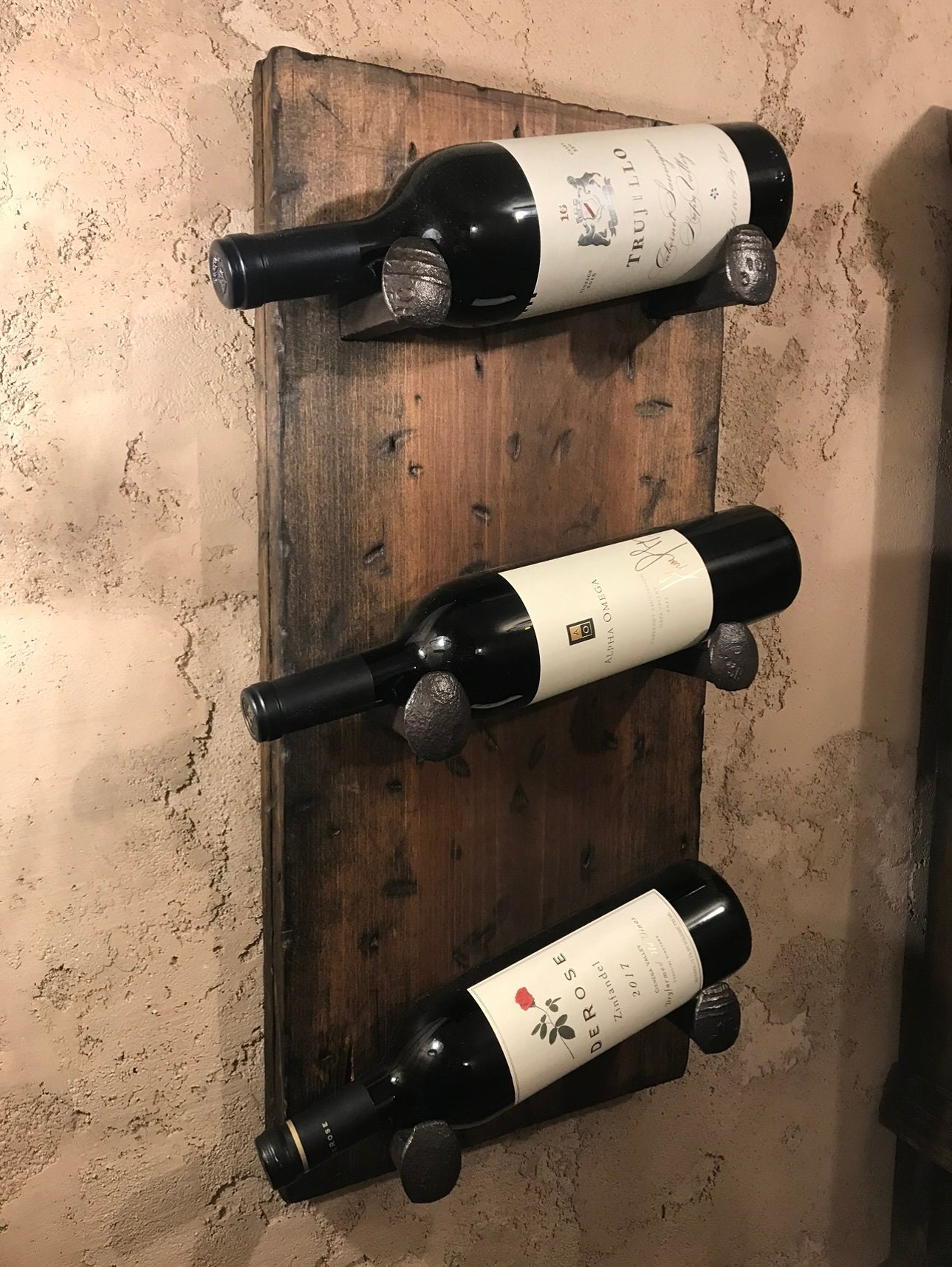 Rustic Railroad Spike Wine Rack - Etsy