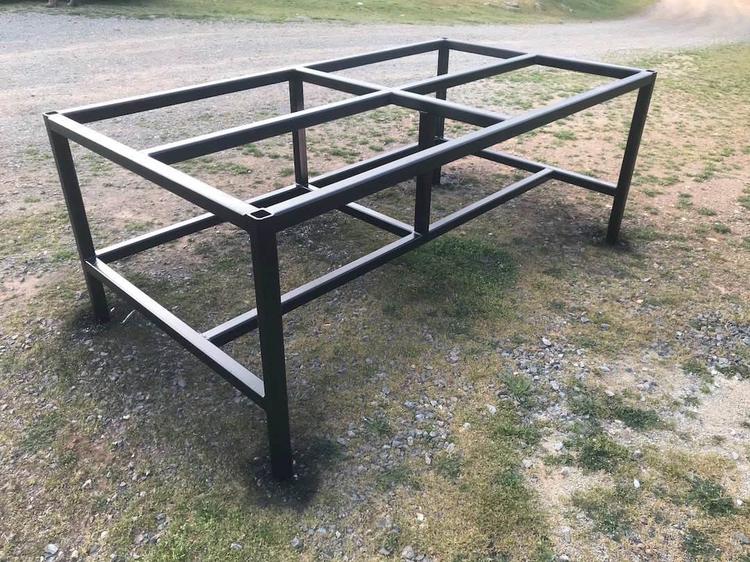 Custom Industrial Welded Steel Workbench Desk Table for Garage Shop ...