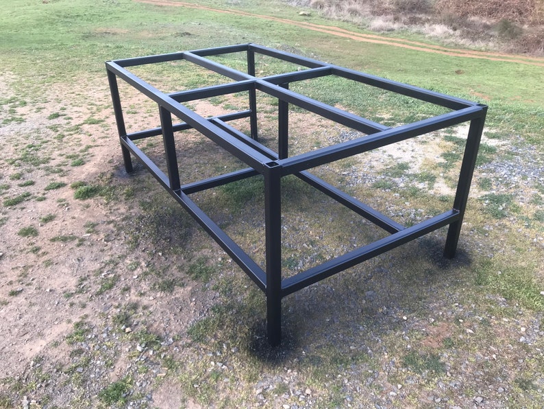 Custom Industrial Welded Steel Workbench Desk Table for Garage Shop ...