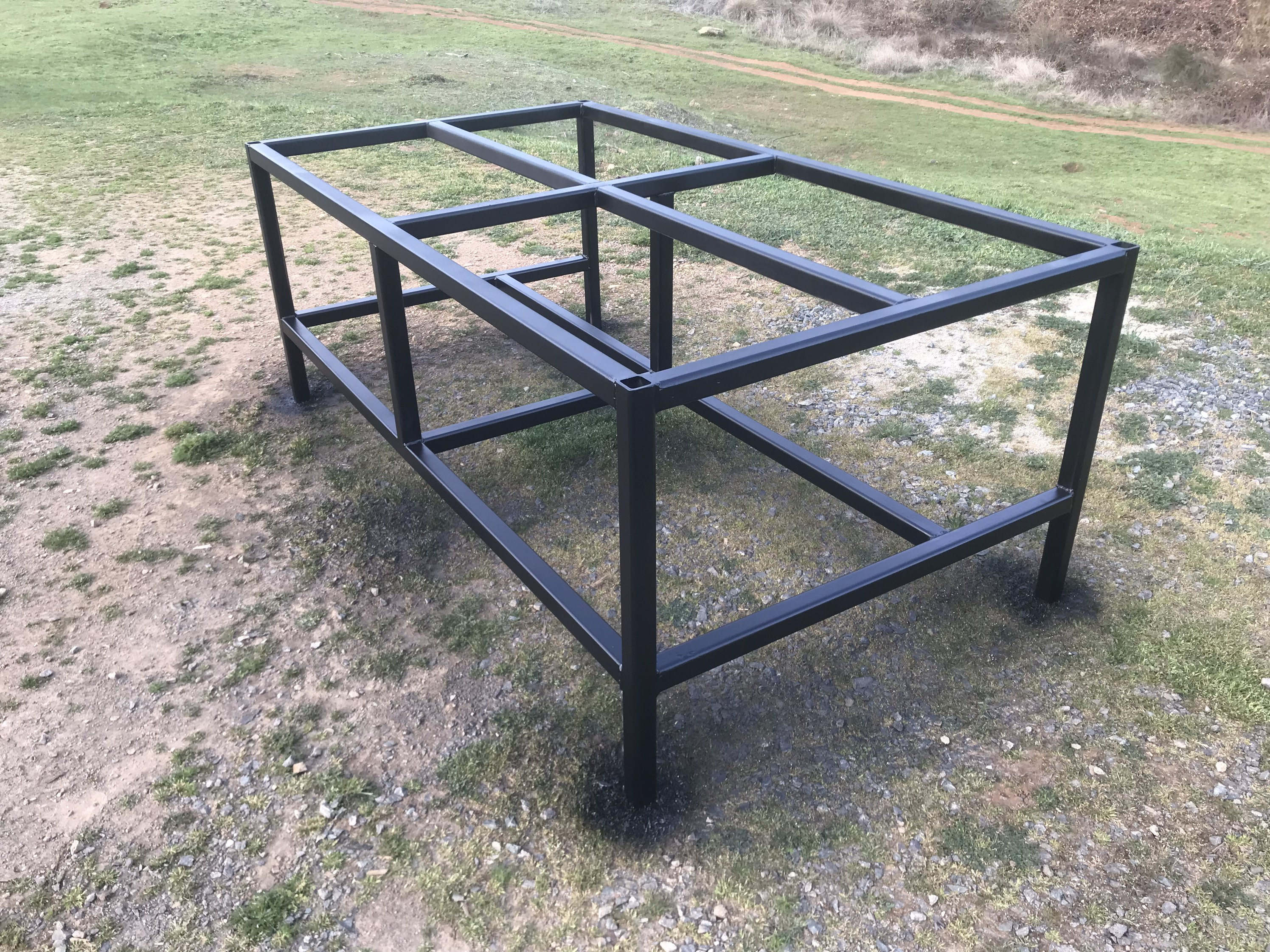 Custom Industrial Welded Steel Workbench Desk Table for Garage Shop ...