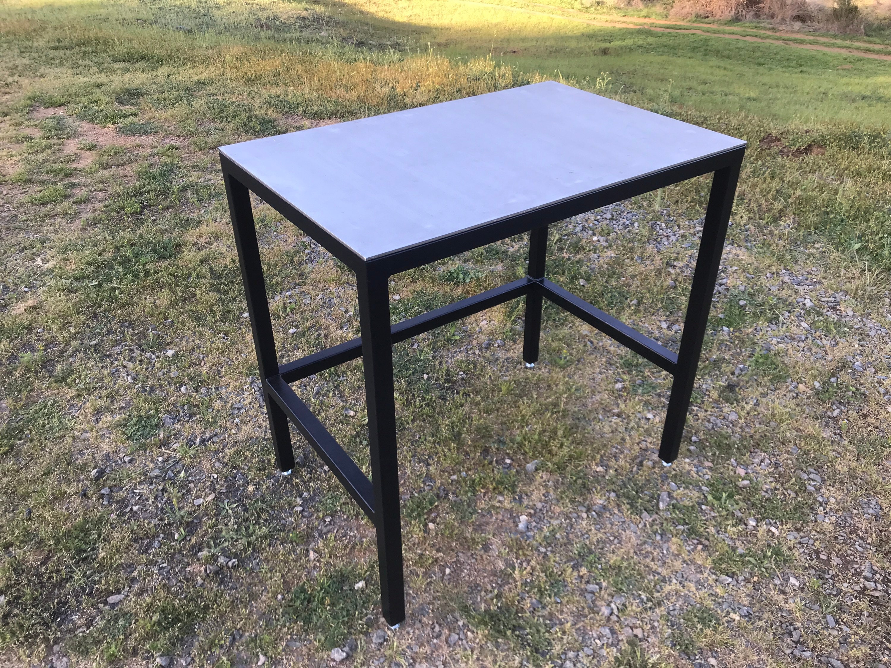 Custom Industrial Welded Steel Workbench Desk Table for Garage Shop ...